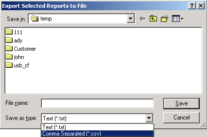 Exporting results as 'csv' (to Excel) | Fluke Networks
